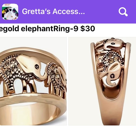 Accessories | Rose Gold Elephant Ring | Poshmark